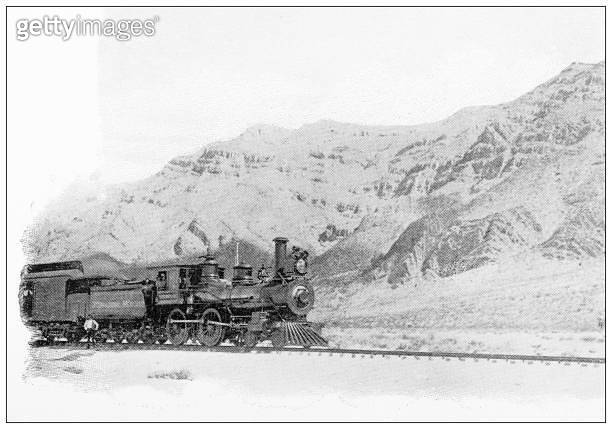 Antique travel photographs of Mexico: Train in the desert 이미지 ...
