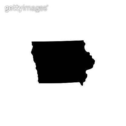 High quality outline map of Iowa is a state of United States. Vector ...
