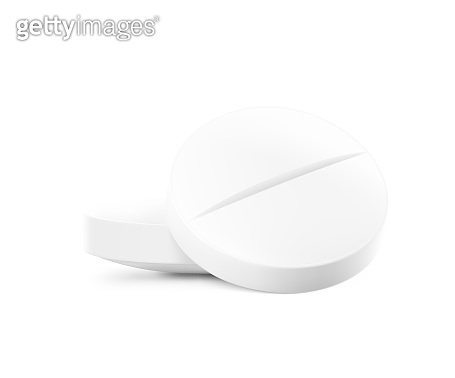 Realistic round convex tablet with tiny break line mockup. 이미지 ...