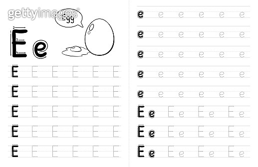 ABC Alphabets Tracing Book Interior For Kids. Children Writing ...