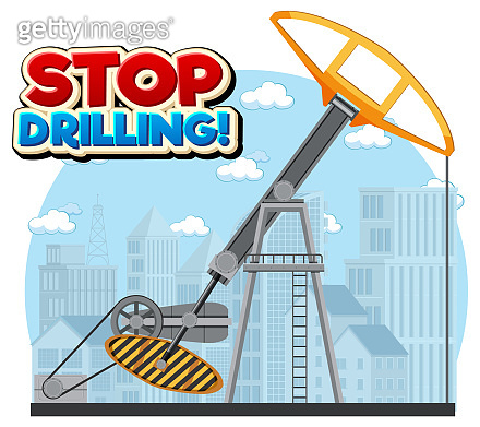 Stop drilling cartoon word logo design (1420469653) 일러스트, 무료 일러스트 - 게티이미지뱅크