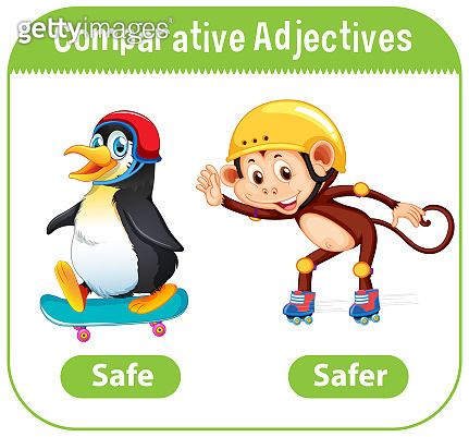 Comparative Adjectives for word safe (1402615715) - 게티이미지뱅크