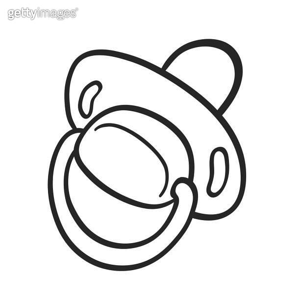 Pacifier in hand drawn doodle style sketch 이미지 (1437851670) - 게티이미지뱅크