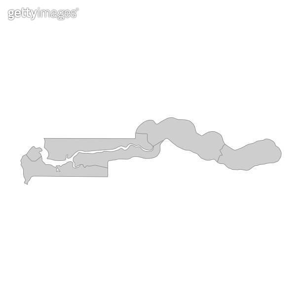 Outline political map of the The Gambia. High detailed vector ...