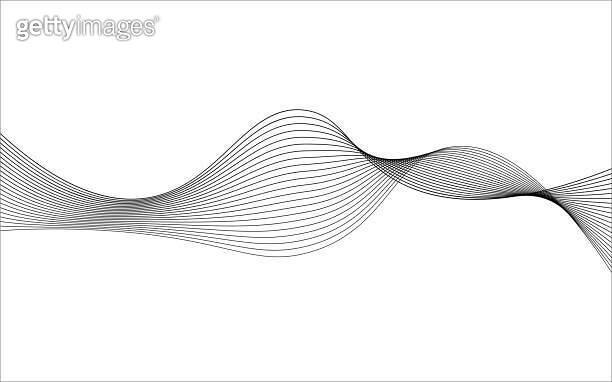 Black dynamic lines on a white background. Lines waves. Vector ...