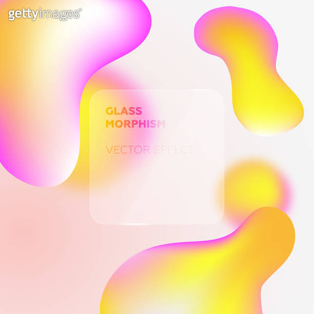 Glass morphism card template. Liquid gradient shapes, abstract art ...