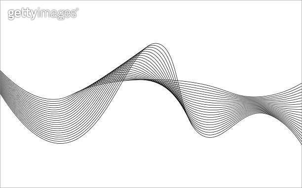 Black dynamic lines on a white background. Lines waves. Vector ...