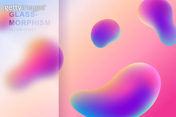 Glass morphism template. Plastic rectangle of transparent plastic with ...