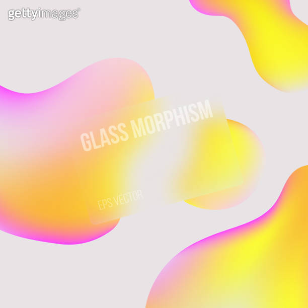 Glass morphism card template. Liquid gradient shapes, abstract art ...