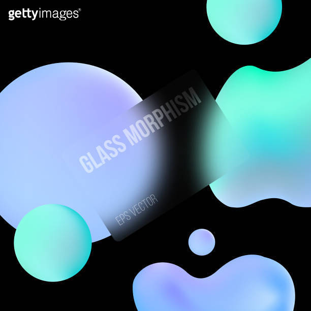 Glass morphism card template. Liquid gradient shapes, abstract art ...