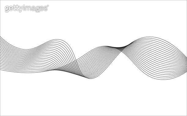 Black dynamic lines on a white background. Lines waves. Vector ...