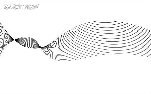 Black dynamic lines on a white background. Lines waves. Vector ...