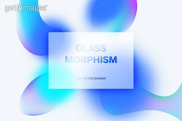 Glass morphism card template. Liquid gradient shapes, abstract art ...