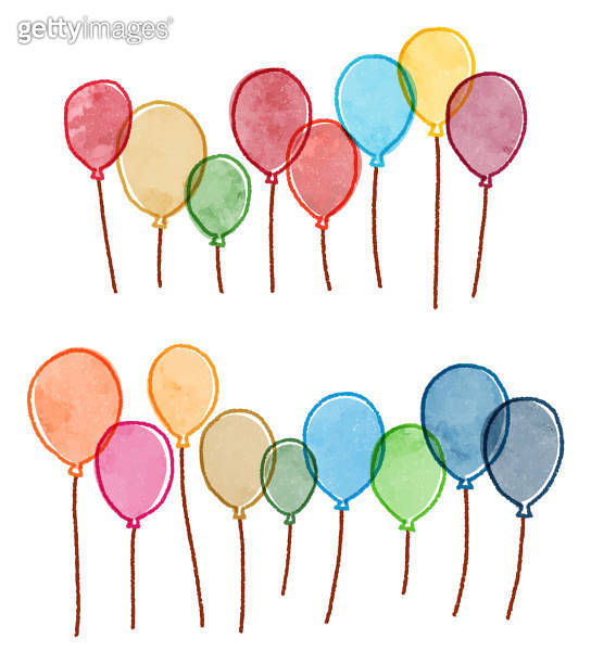 Hand drawn textured balloons 이미지 (1438620778) - 게티이미지뱅크
