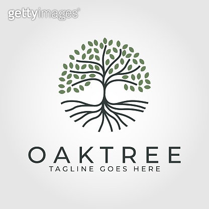 Nature tree life with root design. line art style 이미지 (1388484876) - 게티 ...