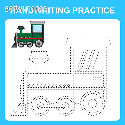 Handwriting practice. Trace the lines and color the train. Educational ...