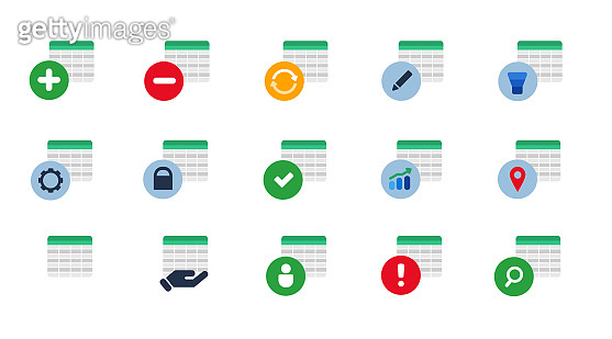 Spreadsheet financial accounting business data editor icon set ...