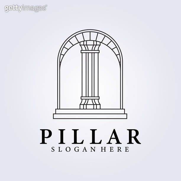 Simple line pillar build symbol vector illustration design 이미지 ...