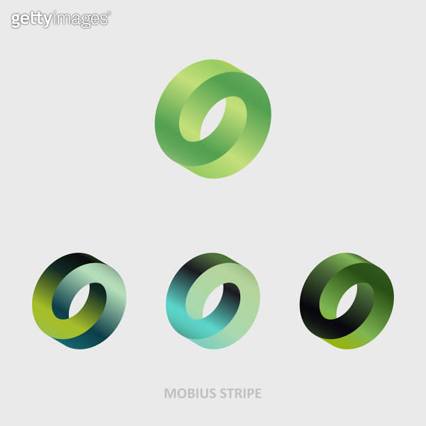 color gradient Mobius Strip icon collection 이미지 (1387076168) - 게티이미지뱅크