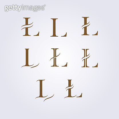 set bundle Alphabet letters Initials Monogram logo L, L INITIAL logo ...