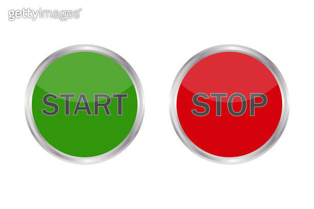 Start and stop glossy buttons. Green and red web icons vector 이미지 ...