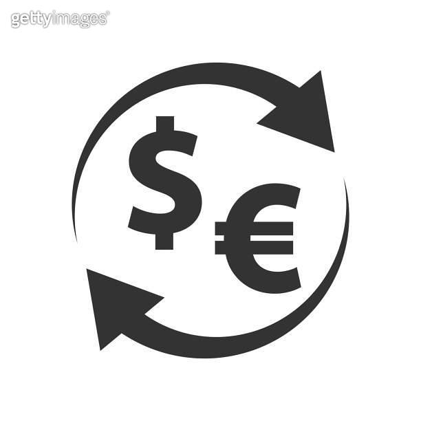 Currency exchange icon. Money conversion symbol. Dollar and euro sign ...