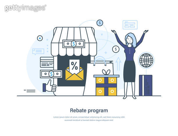 Rebate program retail sales strategy, e-commerce business concept ...