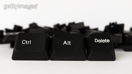 Ctrl Alt Delete shortcut text created with keyboard keys isolated on ...