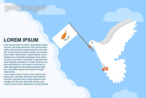 Cyprus peace concept with text area, Dove of Peace bird with Cyprus ...