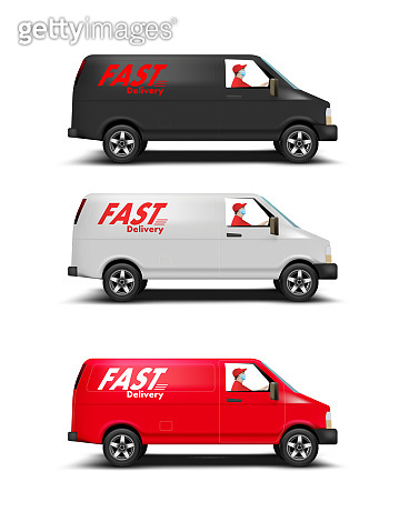 3D Online Order Fast Express Delivery Van Track 이미지 (1418165140) - 게티이미지뱅크