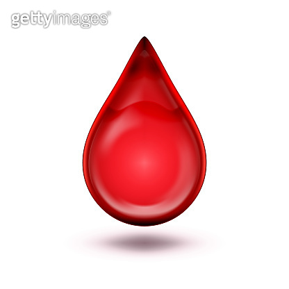 3D Red Shiny Blood Drop Isolated On White Back 이미지 (1432236422) - 게티이미지뱅크