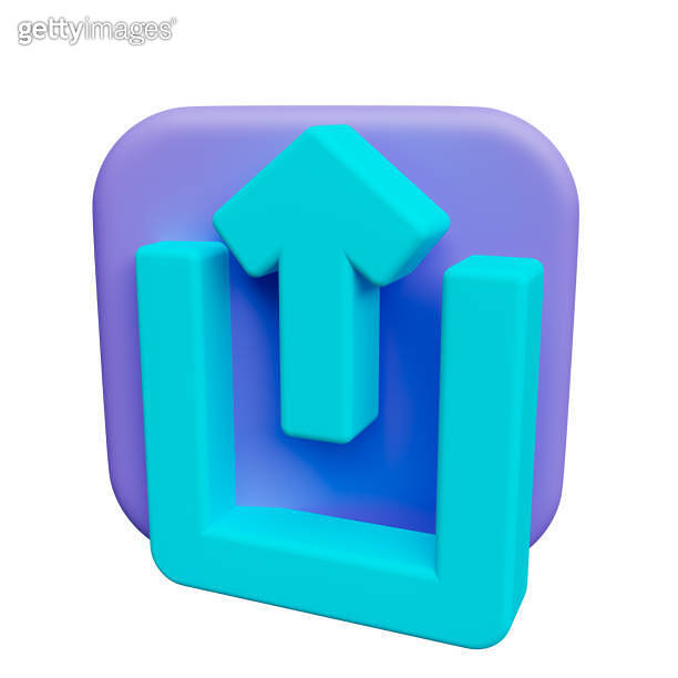 Up arrow, unload 3d icon render illustration (1391295174) - 게티이미지뱅크