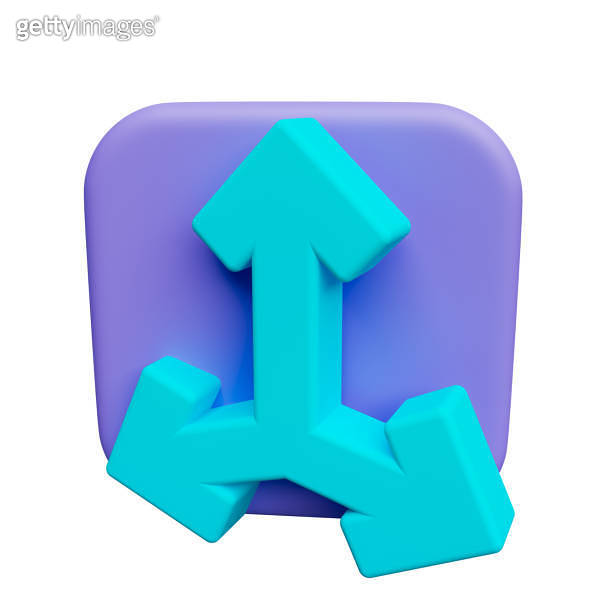 three side arrows 3d icon render illustration 이미지 (1391295128) - 게티이미지뱅크