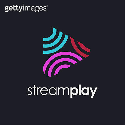 Internet signal and play symbol, live stream symbol icon vector ...