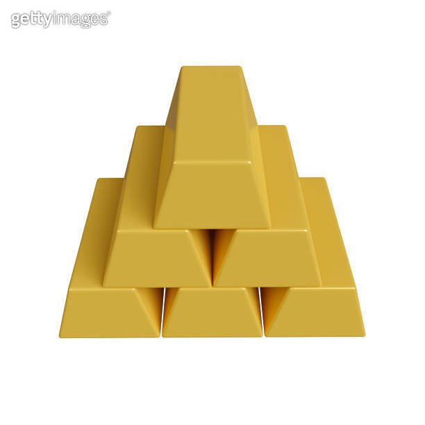 gold bullion pyramid top view front 3d icons render illustration 이미지 ...
