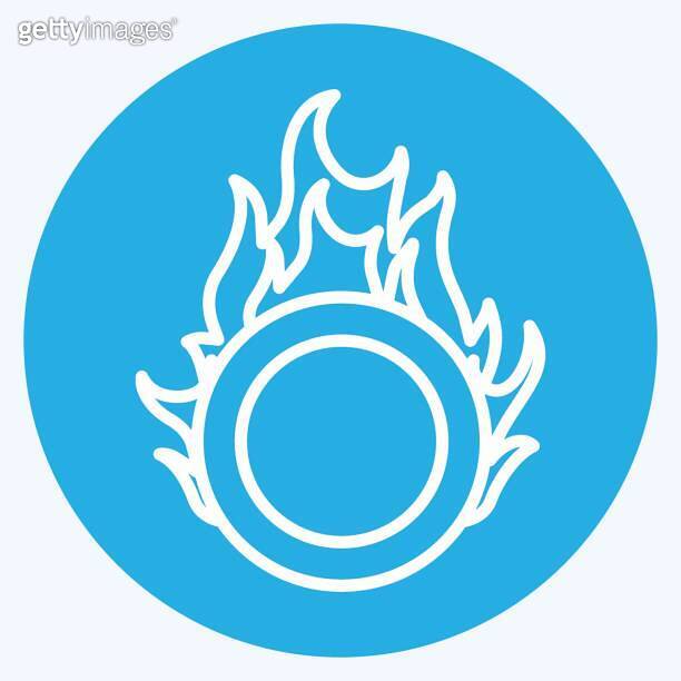 Fire Hoop Icon in trendy blue eyes style isolated on soft blue ...