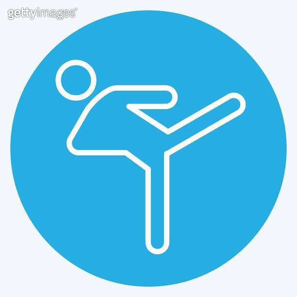 Icon Kicking. related to Combat Sport symbol. blue eyes style. simple ...