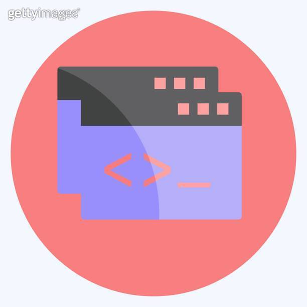 Icon Custom Coding Suitable For Programming Symbol Flat Style Simple Design Editable Design