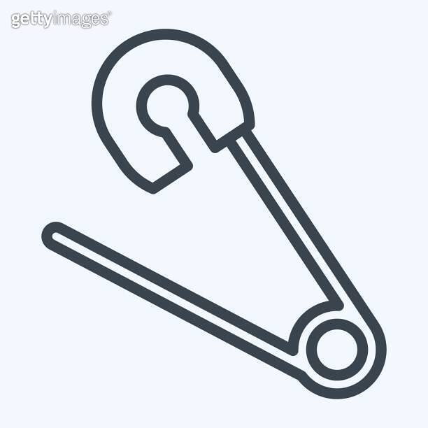 Icon Safety Pin. suitable for education symbol. line style. simple ...