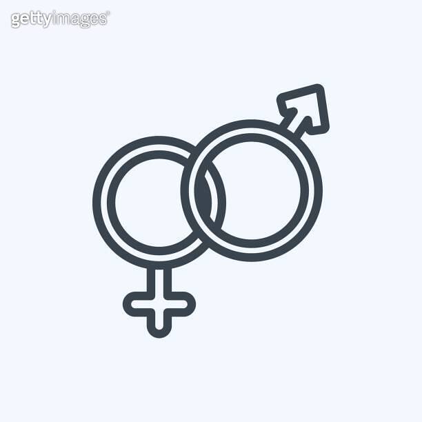 Icon Male and Female. suitable for Wedding symbol. line style. simple ...