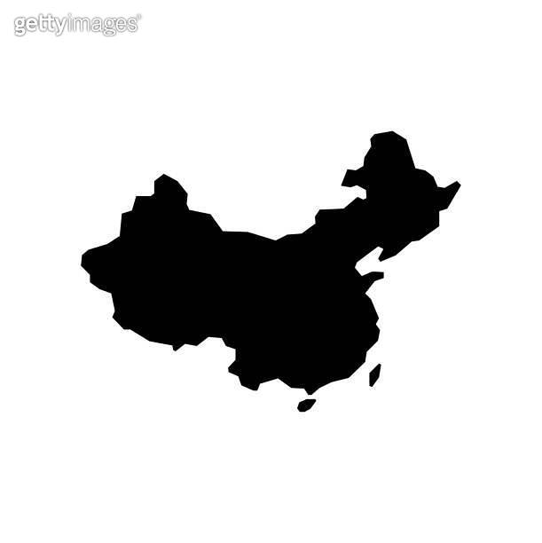 China map icon vector isolated on white, sign and symbol illustration ...
