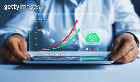 Statistics Chart On Increase In Co2 Emissions And Their Decrease 4087