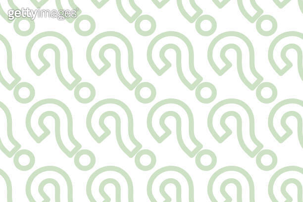 seamless pattern from green question marks isolated on a white ...