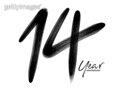 14 Years Anniversary Celebration Vector Template, 14 Years logo design ...