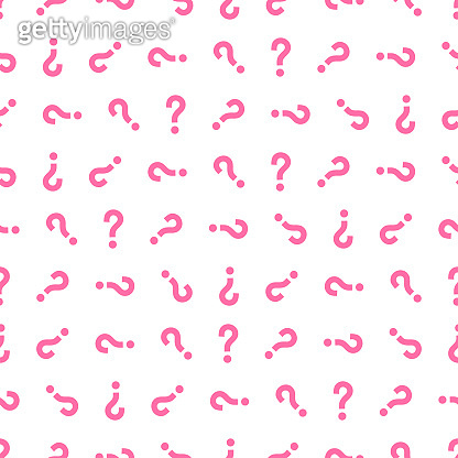 seamless pattern from pink question marks on a white background. 이미지 ...