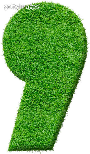 Comma symbol green type with grass texture 이미지 (1401922775) - 게티이미지뱅크