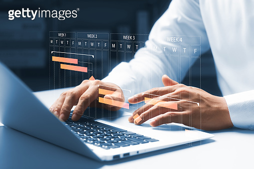 Planning and Implementation, Business people use laptop computers to ...