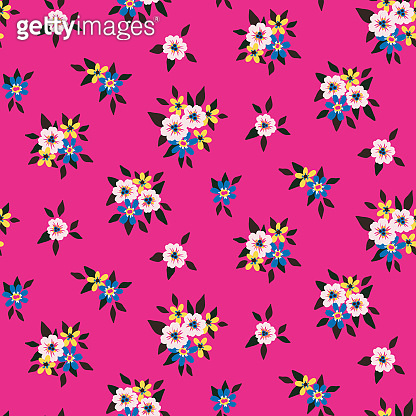 Seamless floral pattern, modern flower print with cute small flowers in ...