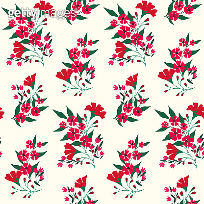 Rustic seamless floral pattern, beautiful flower print with decorative ...