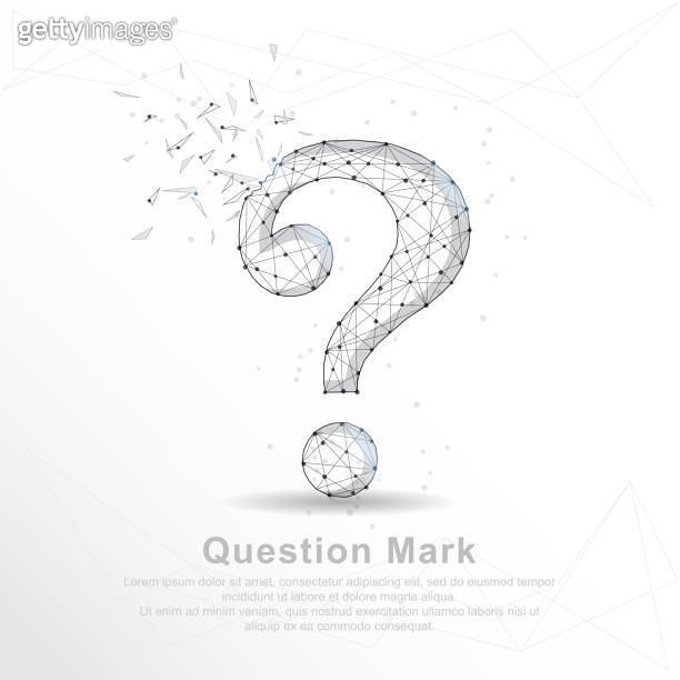 Question mark point, line and composition digitally drawn in the form ...